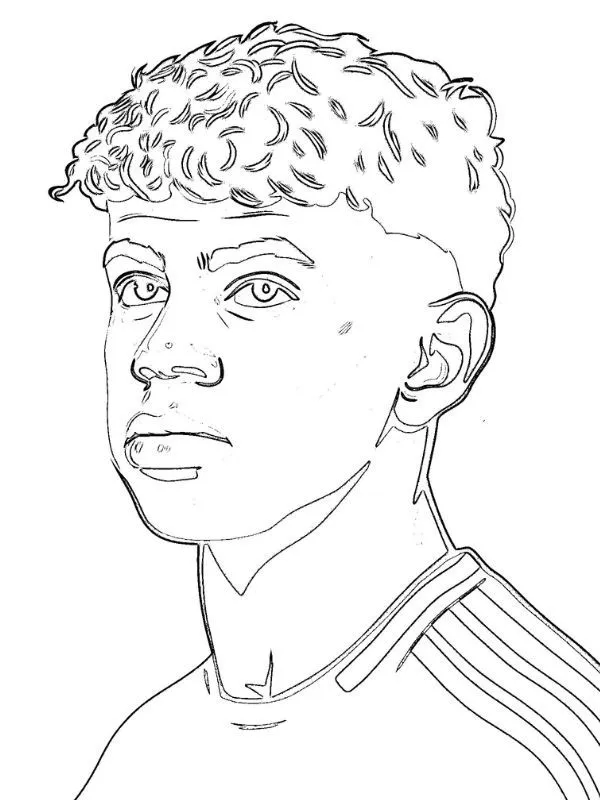 Rostro de Lamine Yamal para Colorear | Lamine Yamal para Colorear e ...